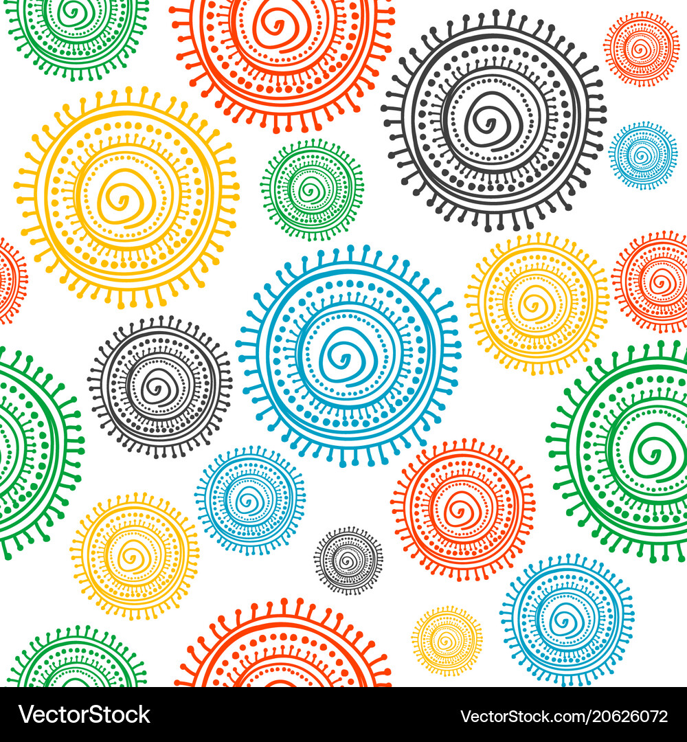Ethnic Sun Motifs Seamless Pattern Royalty Free Vector Image
