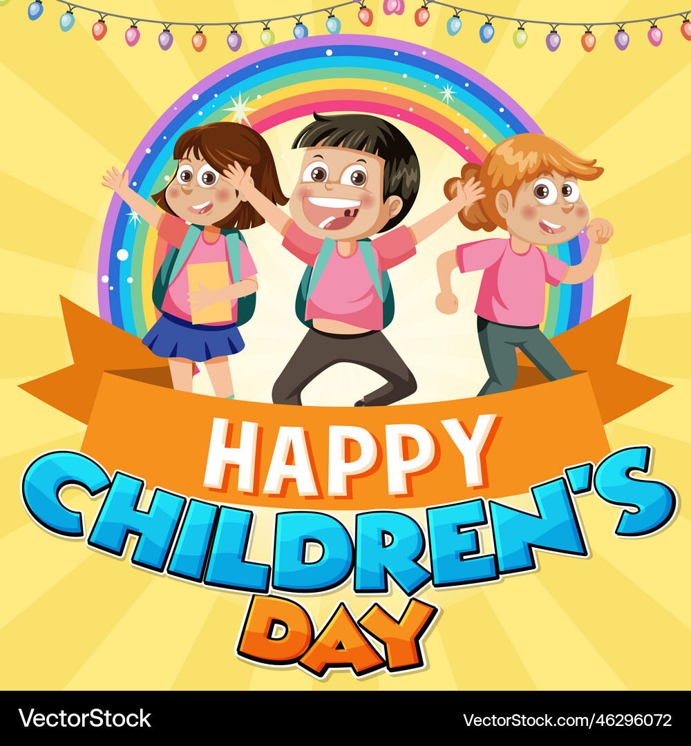 Happy children day banner Royalty Free Vector Image