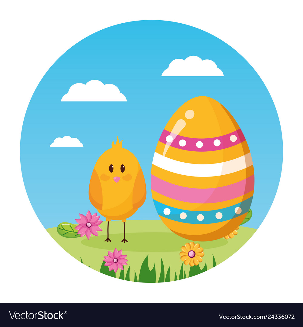 Happy easter chicken Royalty Free Vector Image