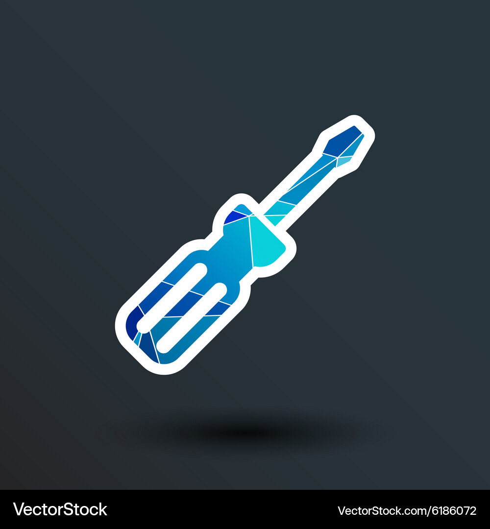 Icon of screwdriver button logo symbol concept Vector Image