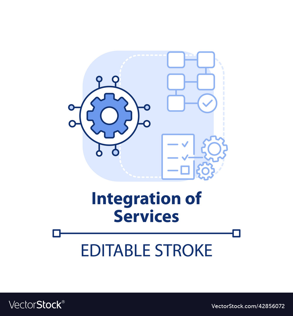 Integration of services light blue concept icon Vector Image