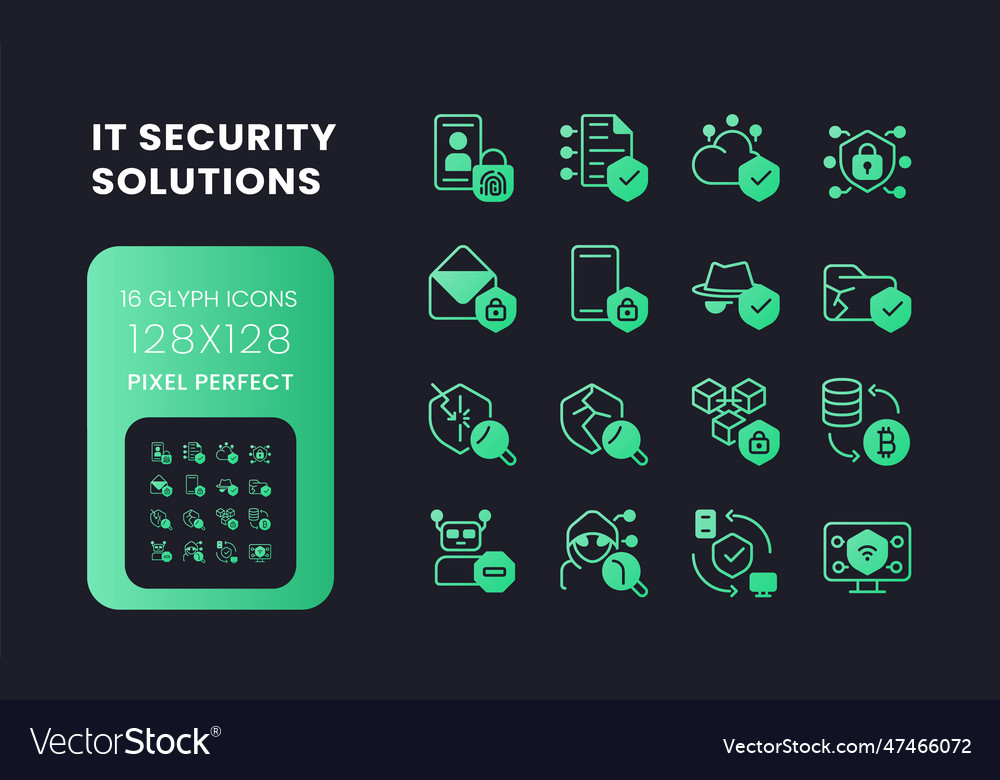 It security solutions green solid gradient Vector Image
