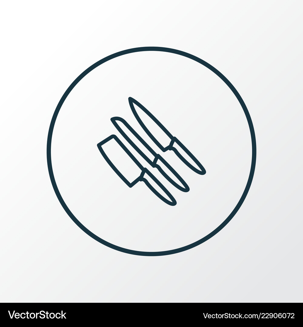 Knife set icon line symbol premium quality Vector Image