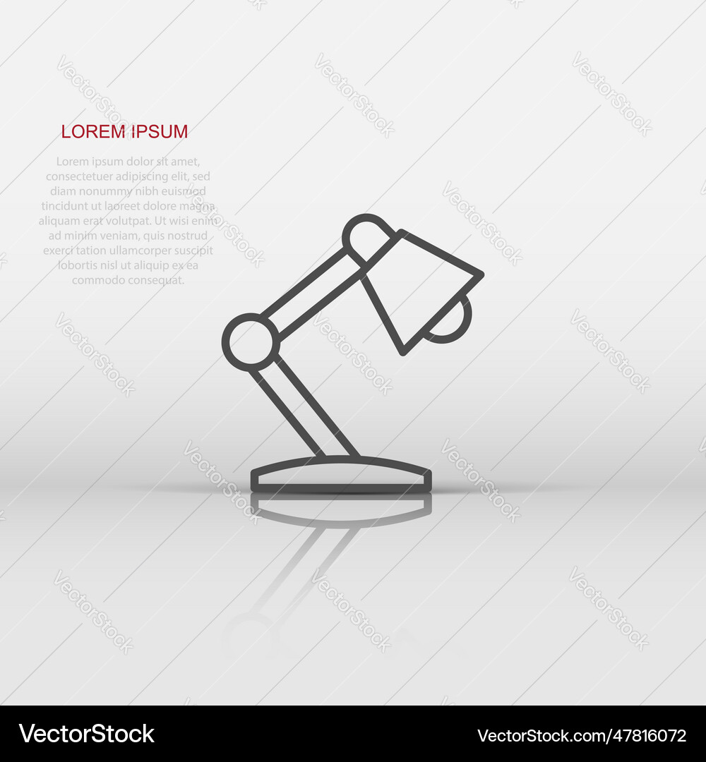 Lamp icon in flat style lightbulb on white Vector Image