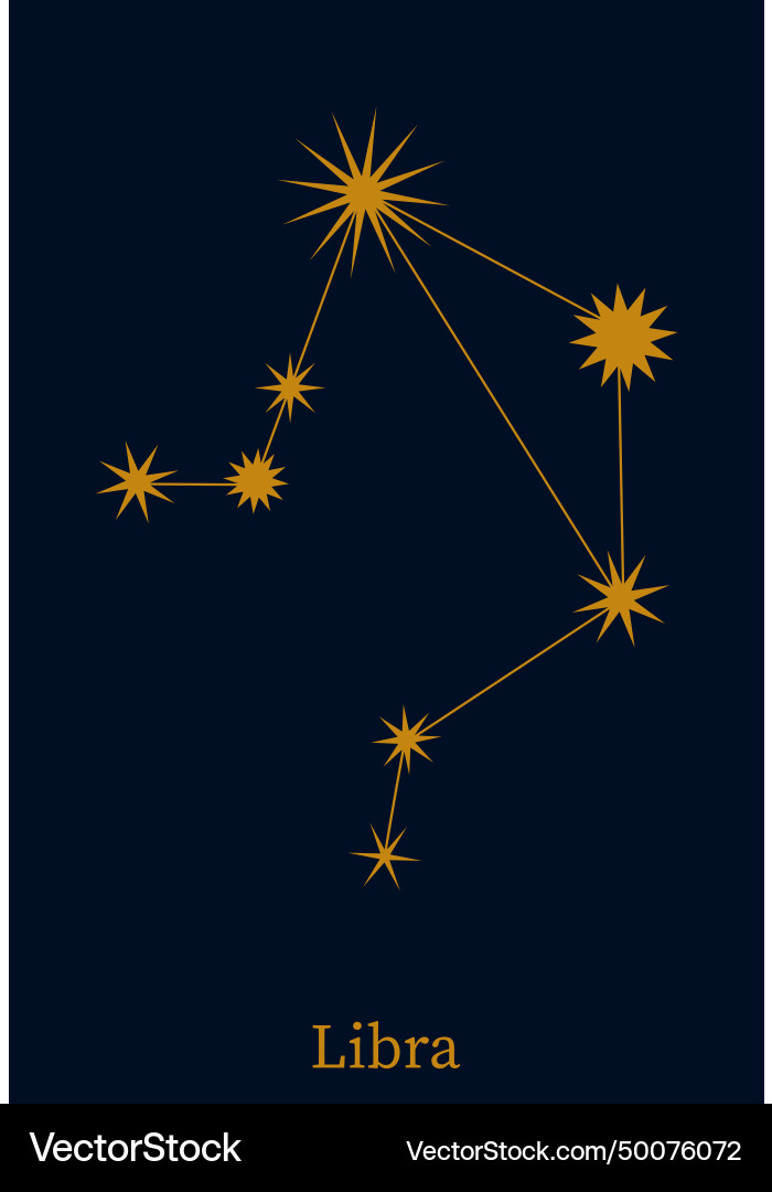Libra zodiac constellation astronomical symbol Vector Image