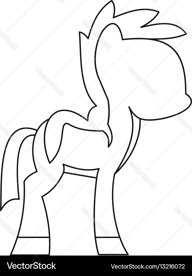 Little pony icon outline style Royalty Free Vector Image