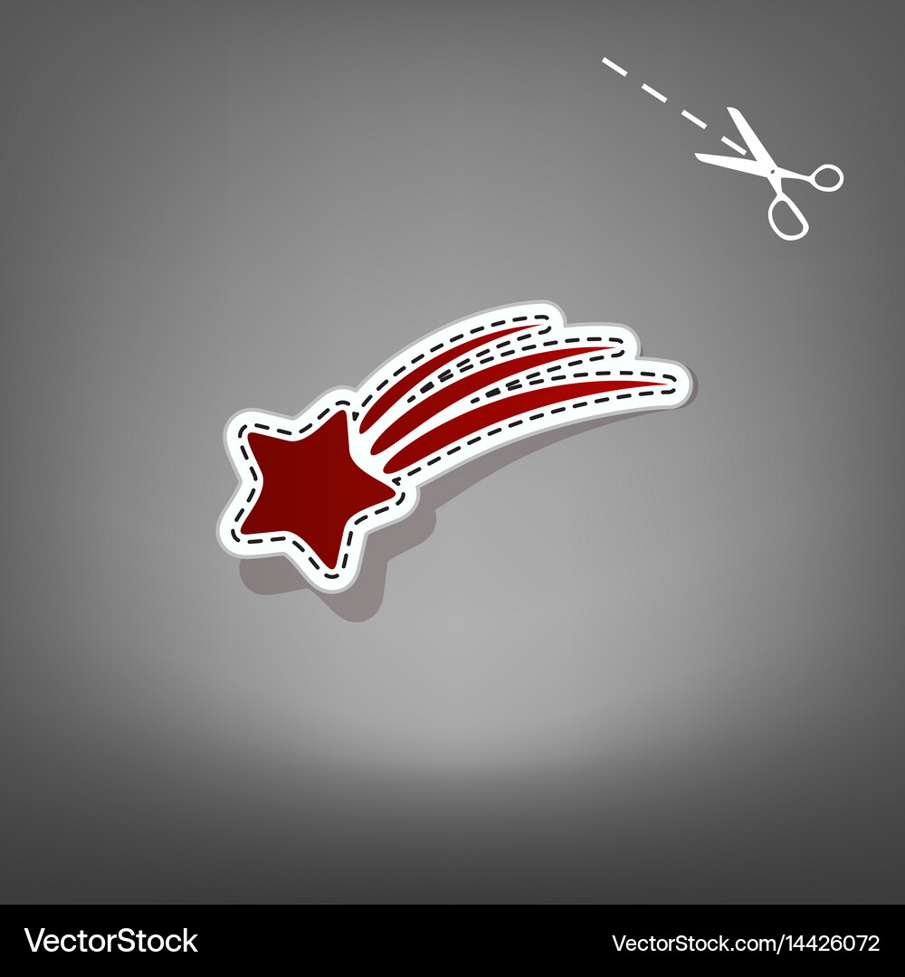 Meteor shower sign red icon with Royalty Free Vector Image