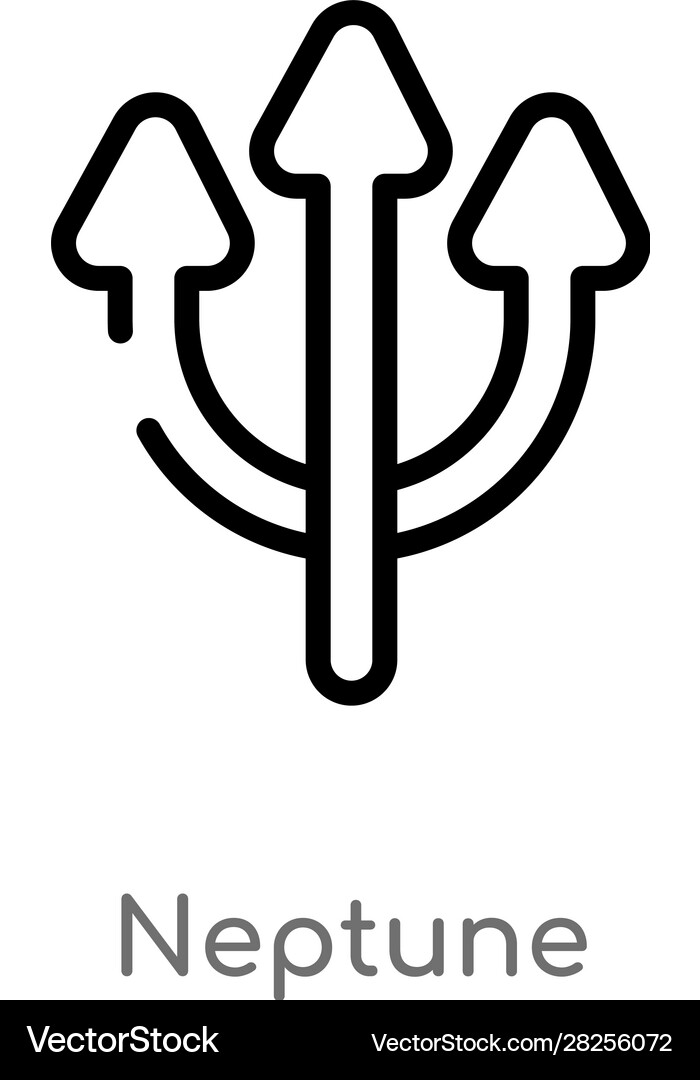 Outline neptune icon isolated black simple line Vector Image