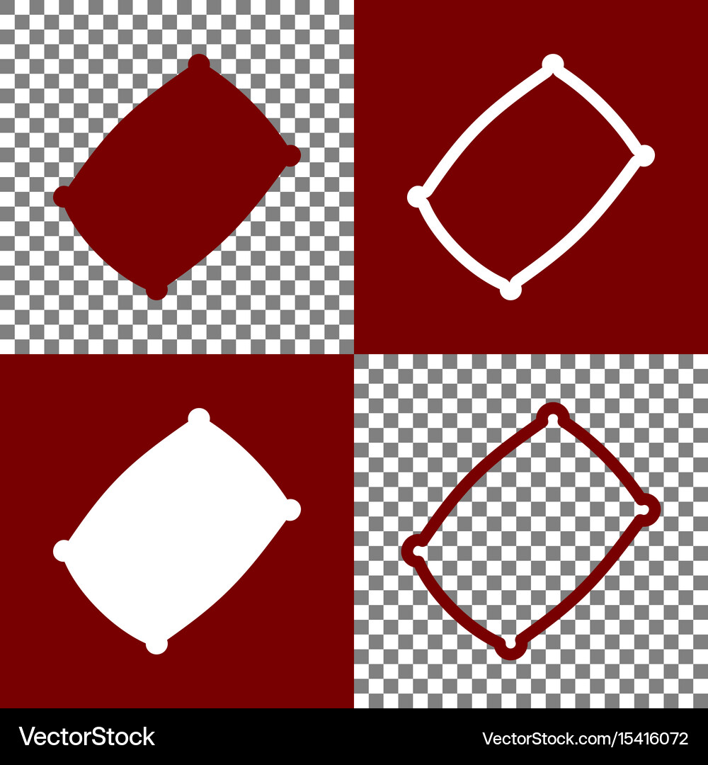 Pillow sign bordo and white Royalty Free Vector Image