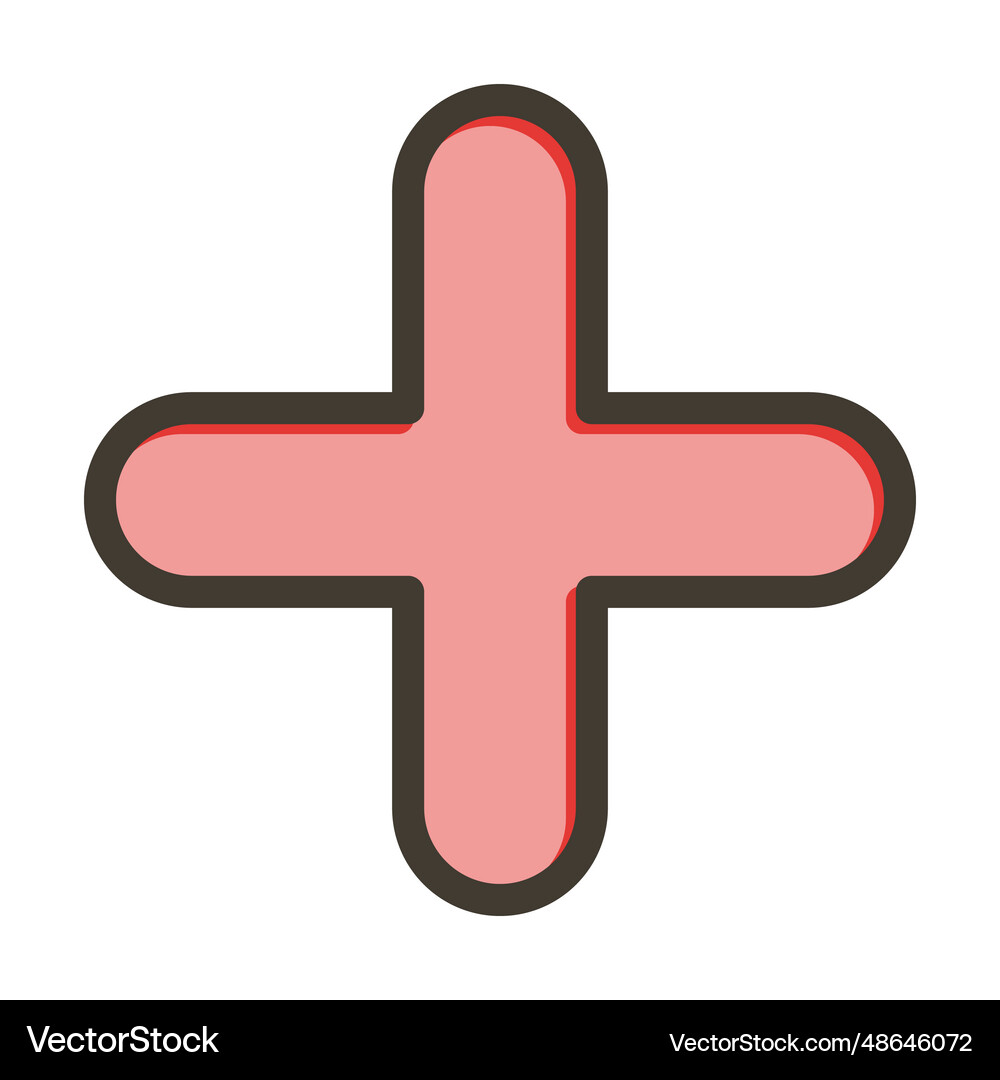 Plus sign thick line filled colors for personal Vector Image