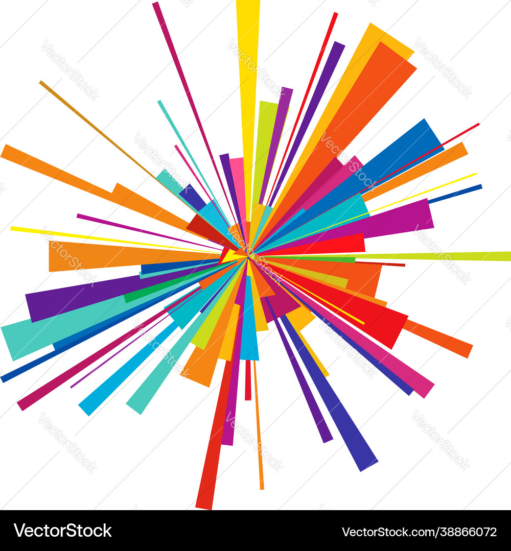 Radial radiating beam ray lines starburst Vector Image
