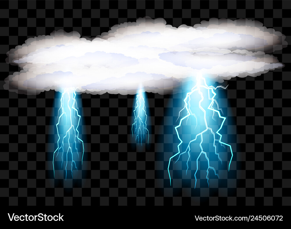 Set realistic electric discharge shocked effect Vector Image