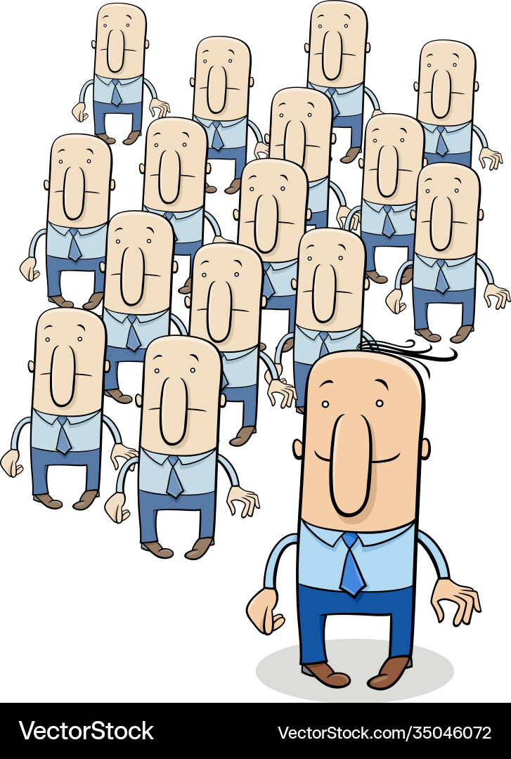 Stand out from crowd saying cartoon Royalty Free Vector