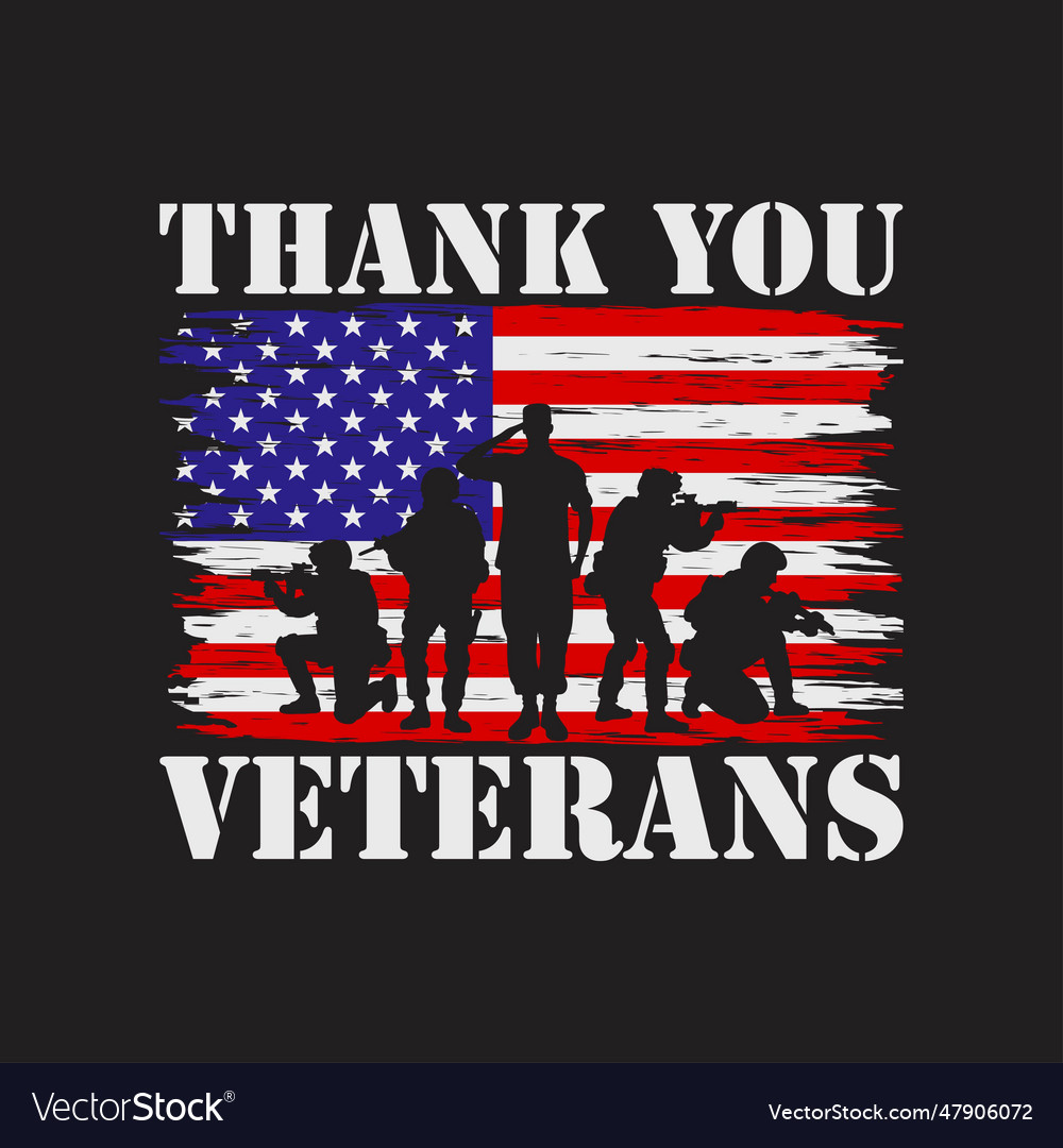 Thank you veterans day memorial Royalty Free Vector Image