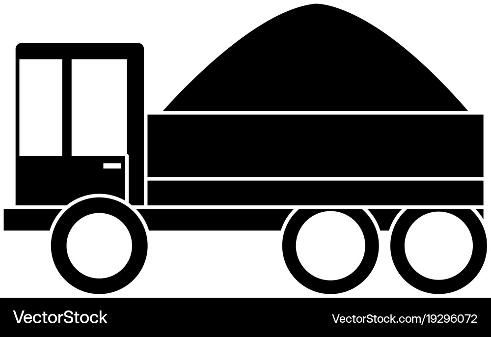 Truck dump with concrete Royalty Free Vector Image