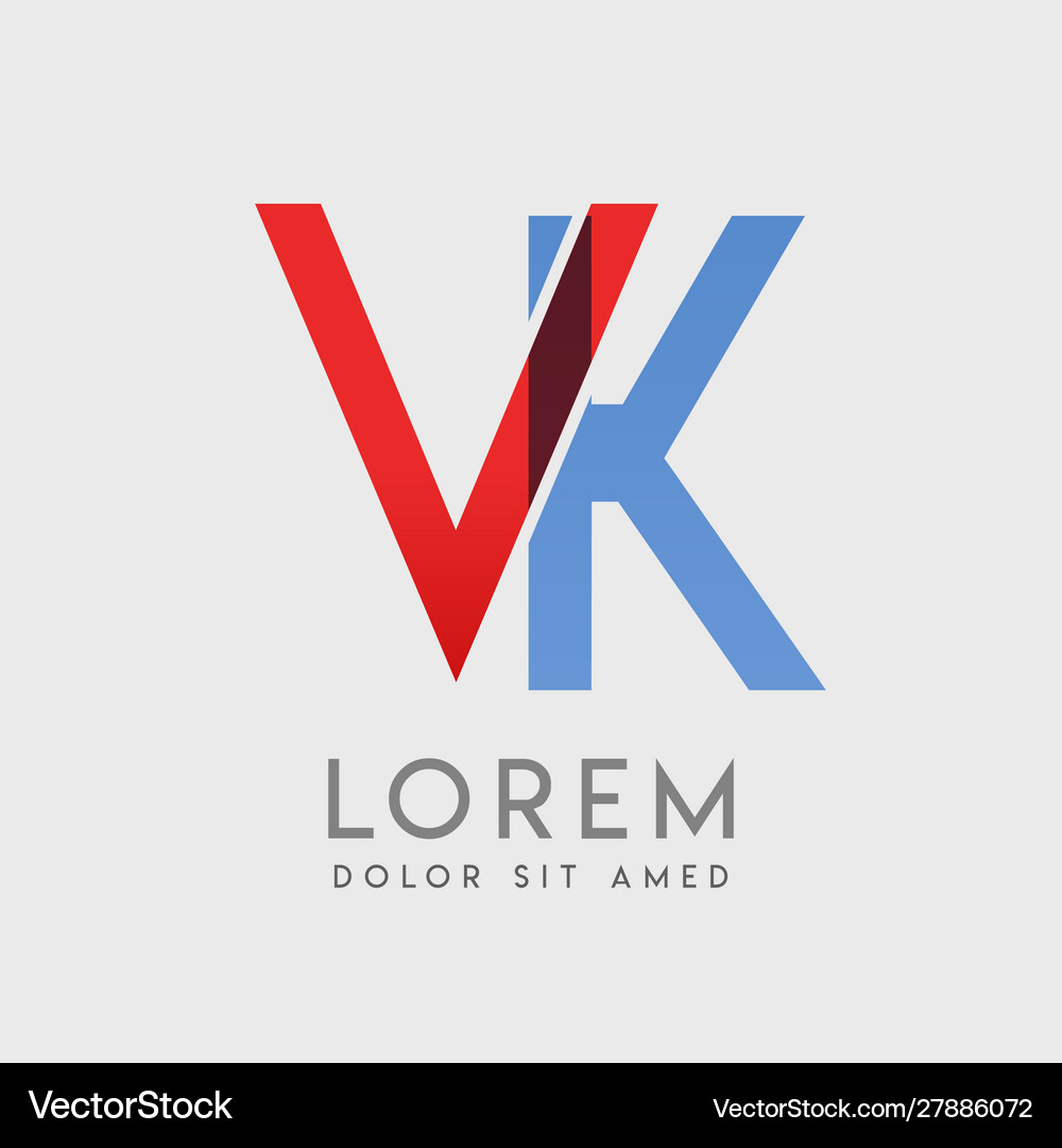 Vk logo letters with blue and red gradation Vector Image