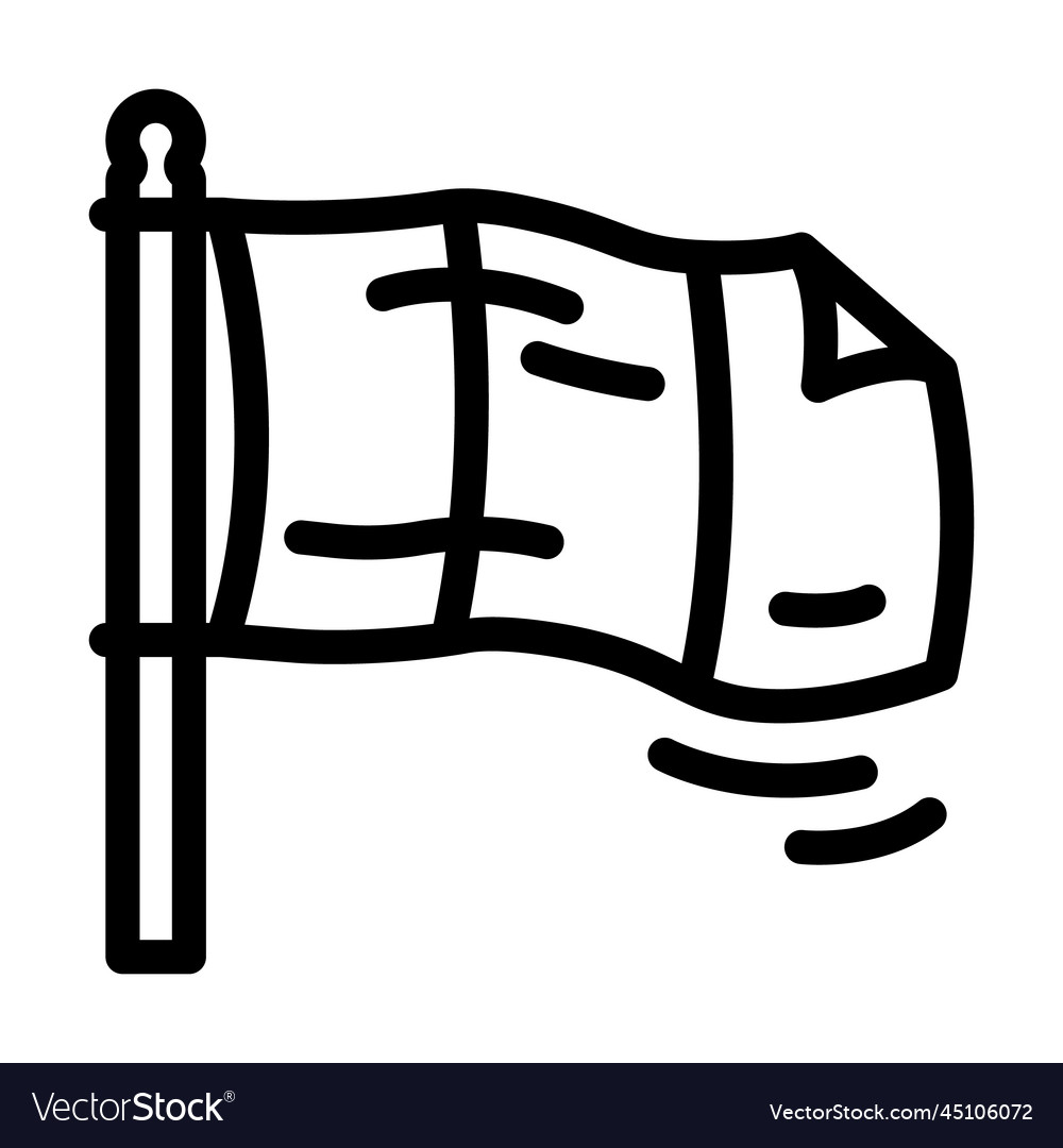 Waving flag line icon Royalty Free Vector Image