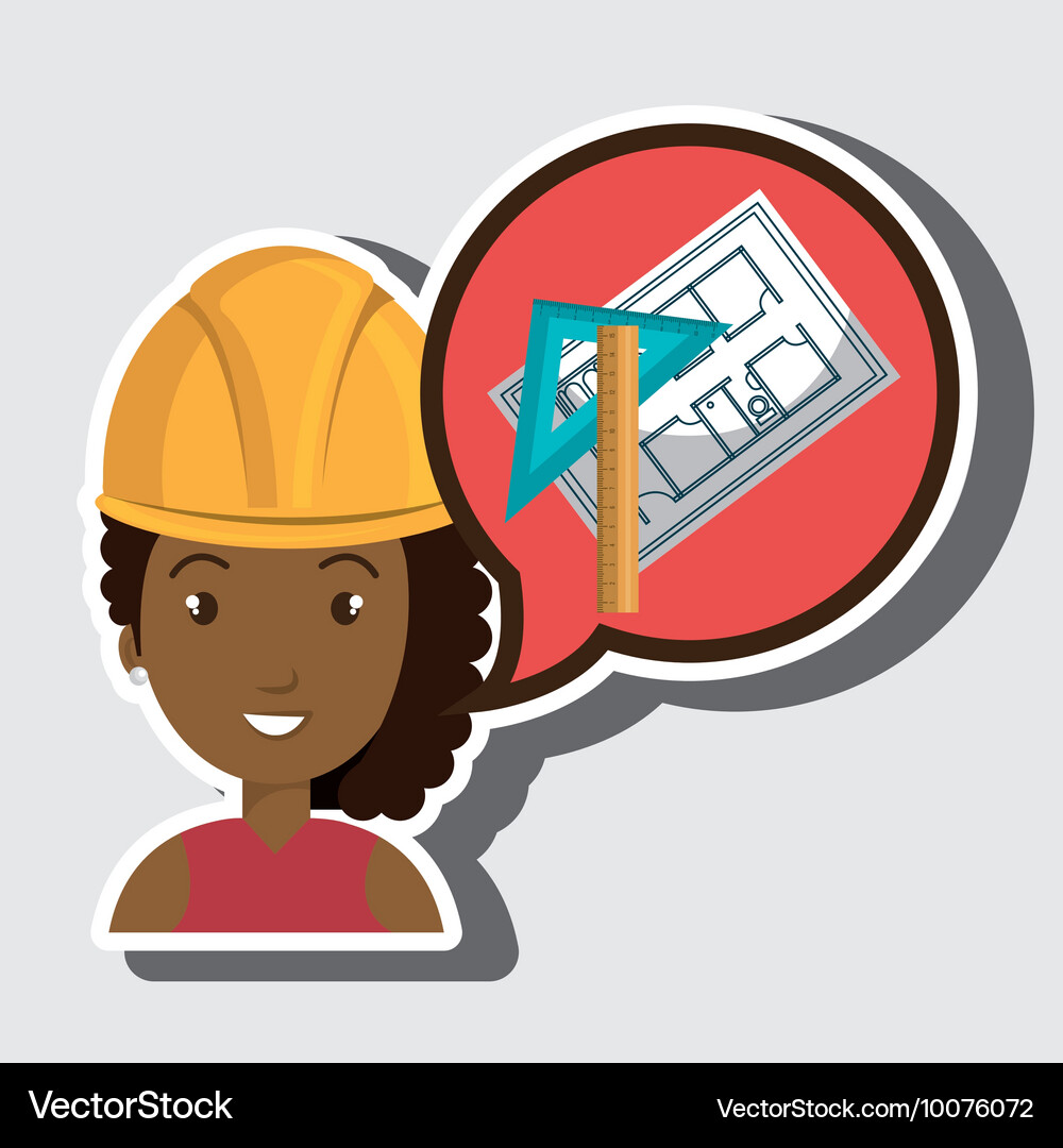 Woman architecture rule plans Royalty Free Vector Image