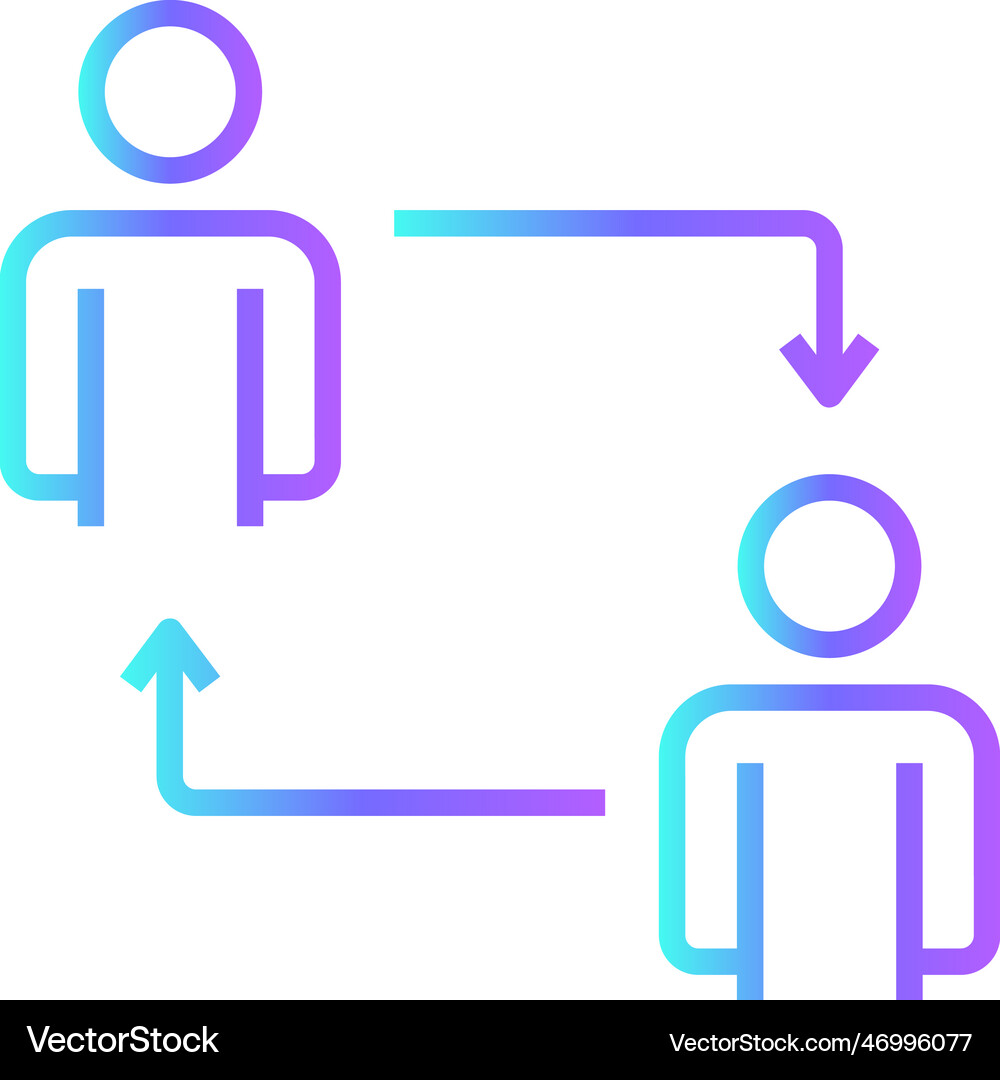 Collaboration business people icon with blue Vector Image
