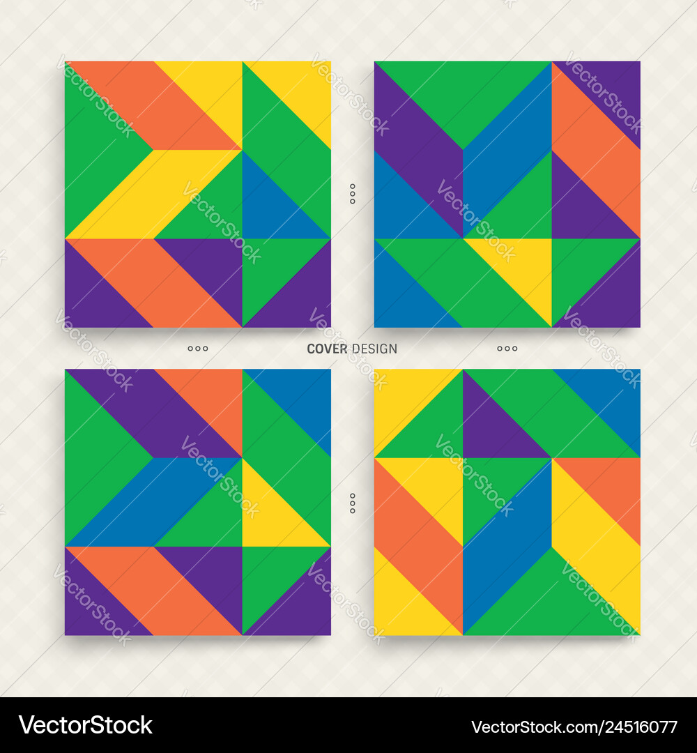 Cover design template colorful geometric Vector Image