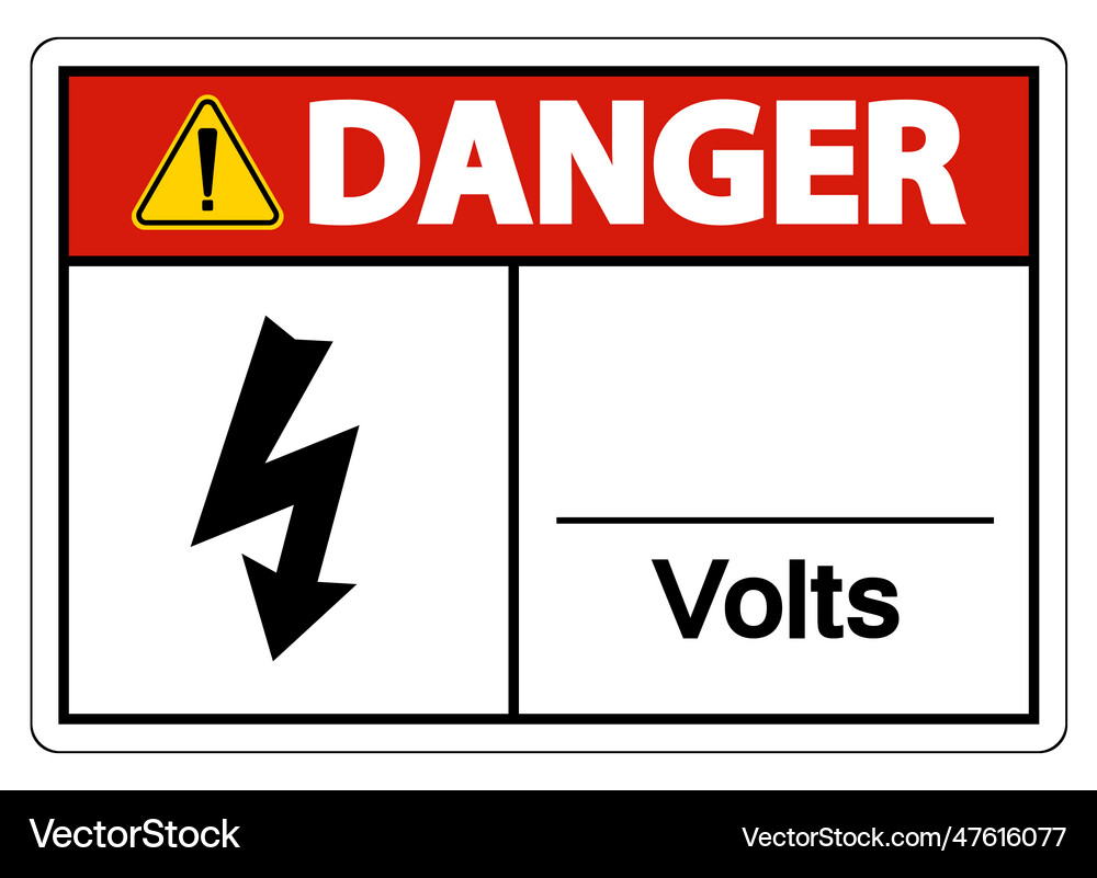 Danger volts symbol sign on white background Vector Image