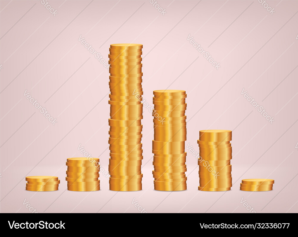 Distribution income a graph coins financial Vector Image