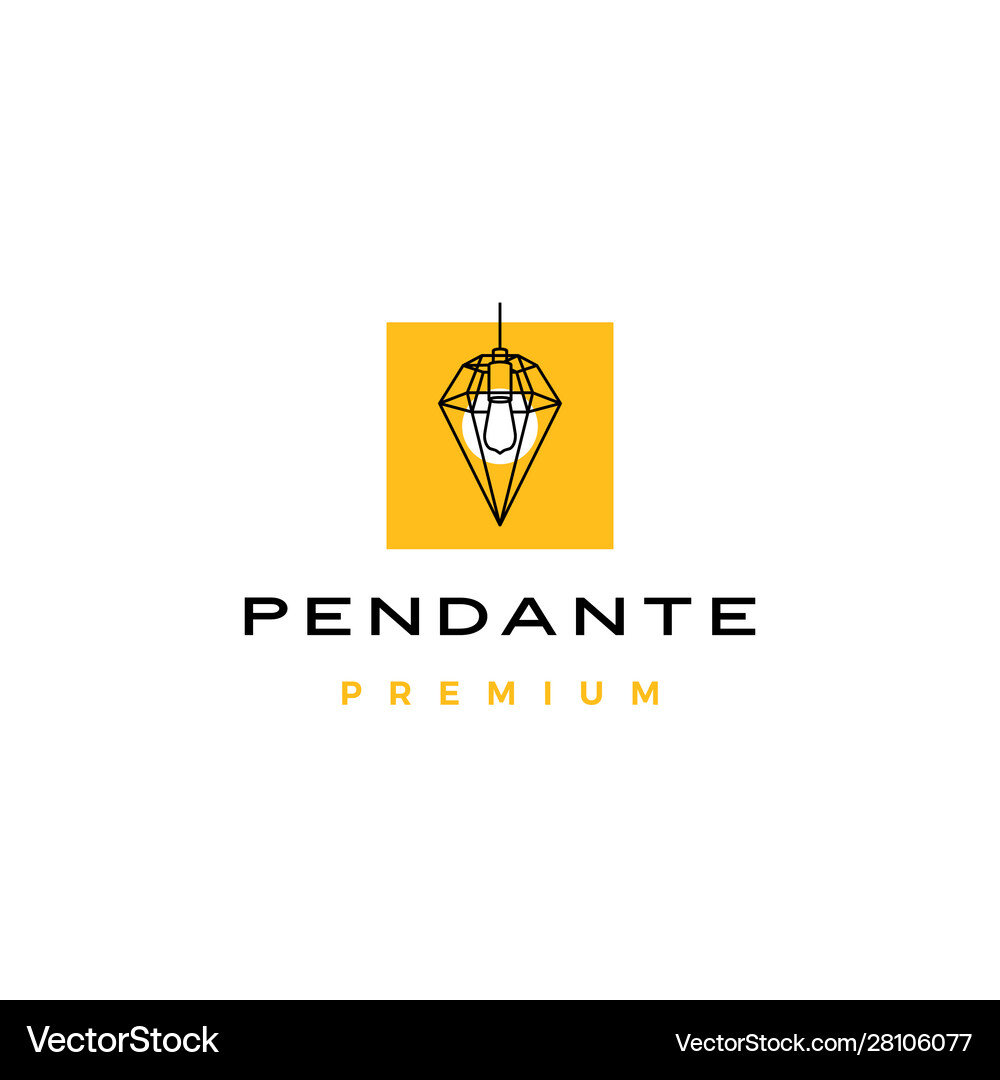 Industrial pendant hanging light interior logo Vector Image