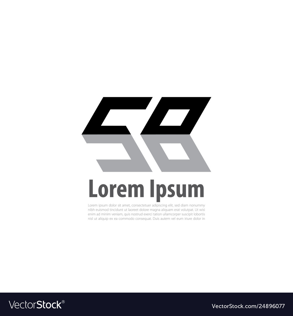Initial letter sb linked hexagonal creative Vector Image