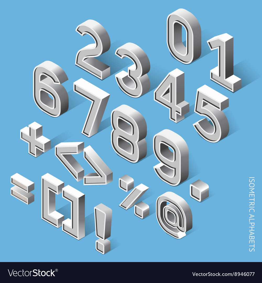 Isometric alphabets Royalty Free Vector Image - VectorStock