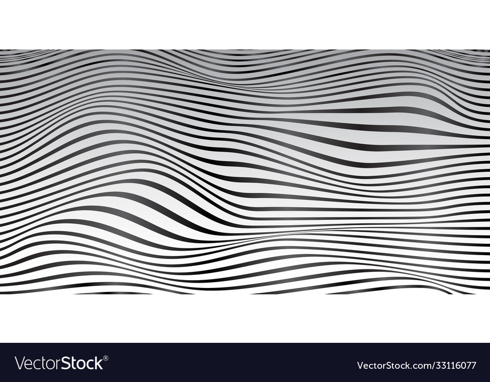 Lines halftone waves pattern or texture Royalty Free Vector