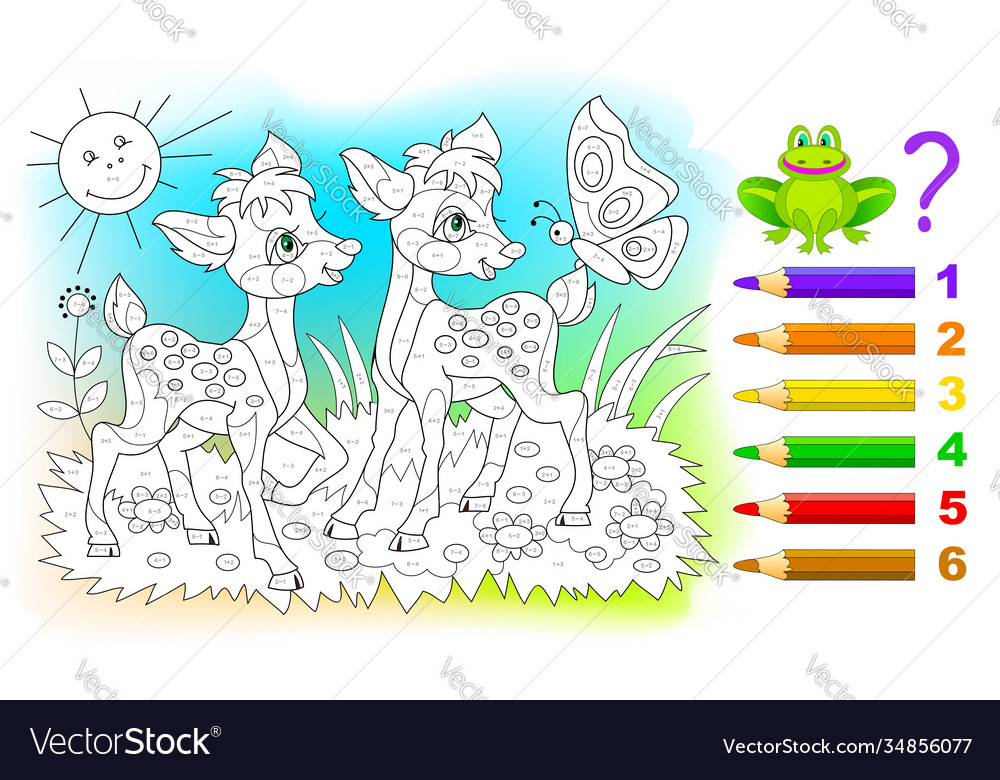 Math education for children coloring book Vector Image