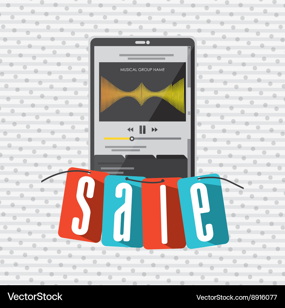 Music sale design Royalty Free Vector Image - VectorStock