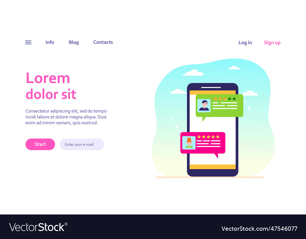 Online chat interface Royalty Free Vector Image