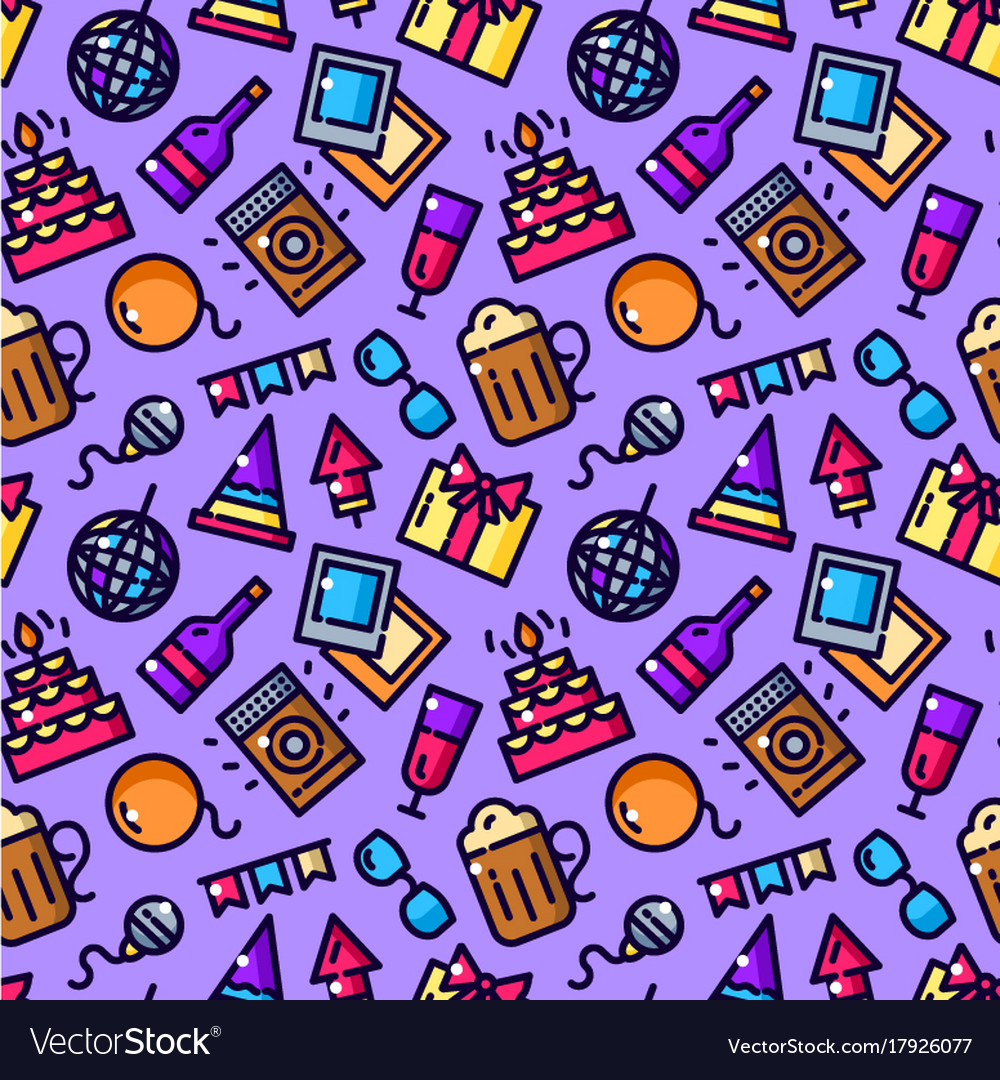 Party seamless pattern Royalty Free Vector Image