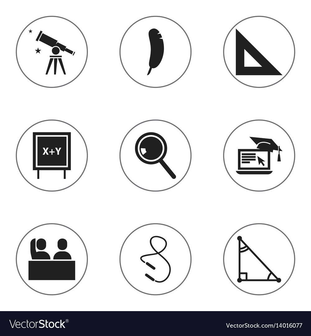 Set of 9 editable education icons includes Vector Image