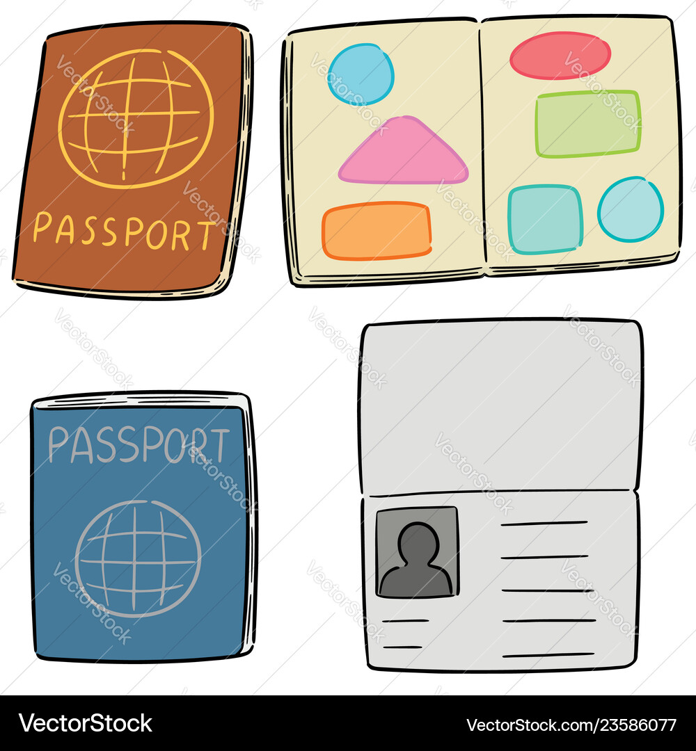 Set of passport Royalty Free Vector Image - VectorStock