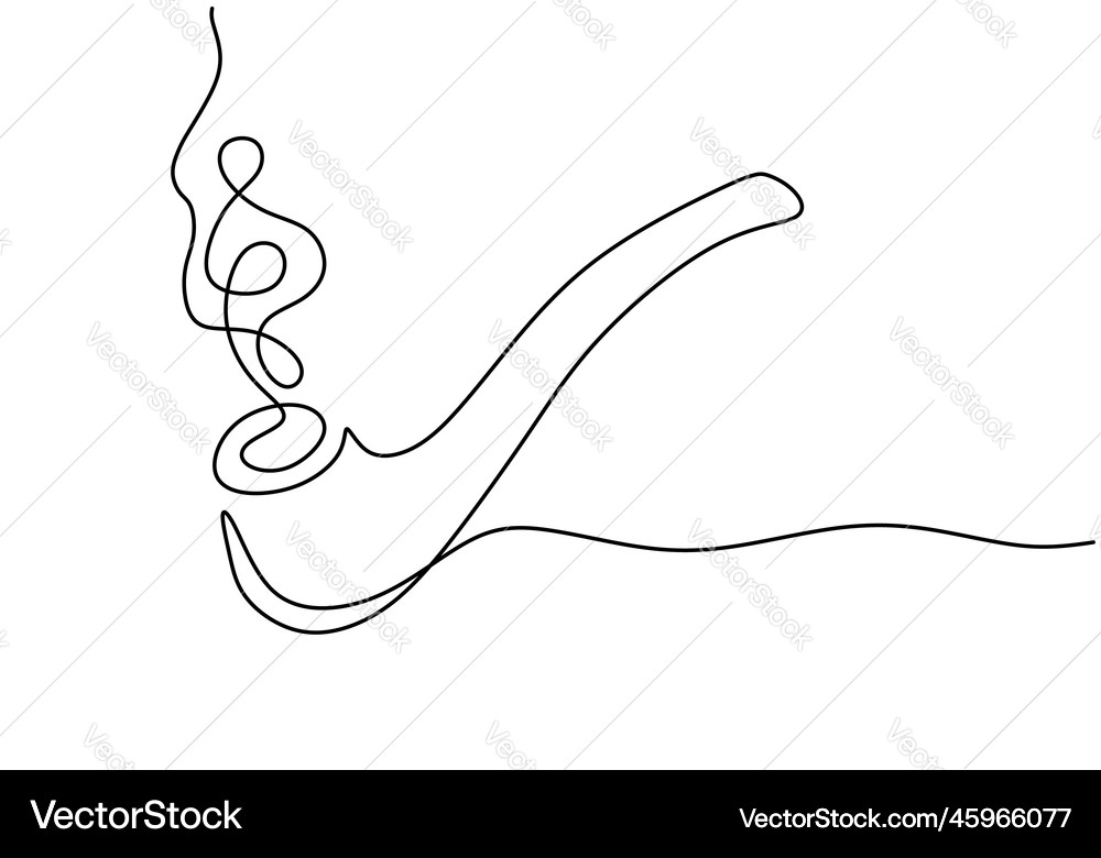 Smoking Pipe - Single Line Art Royalty Free Vector Image