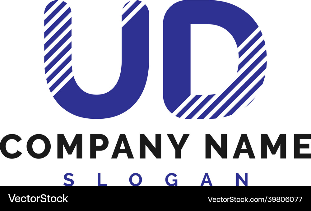 Ud letter logo design letter logo Royalty Free Vector Image