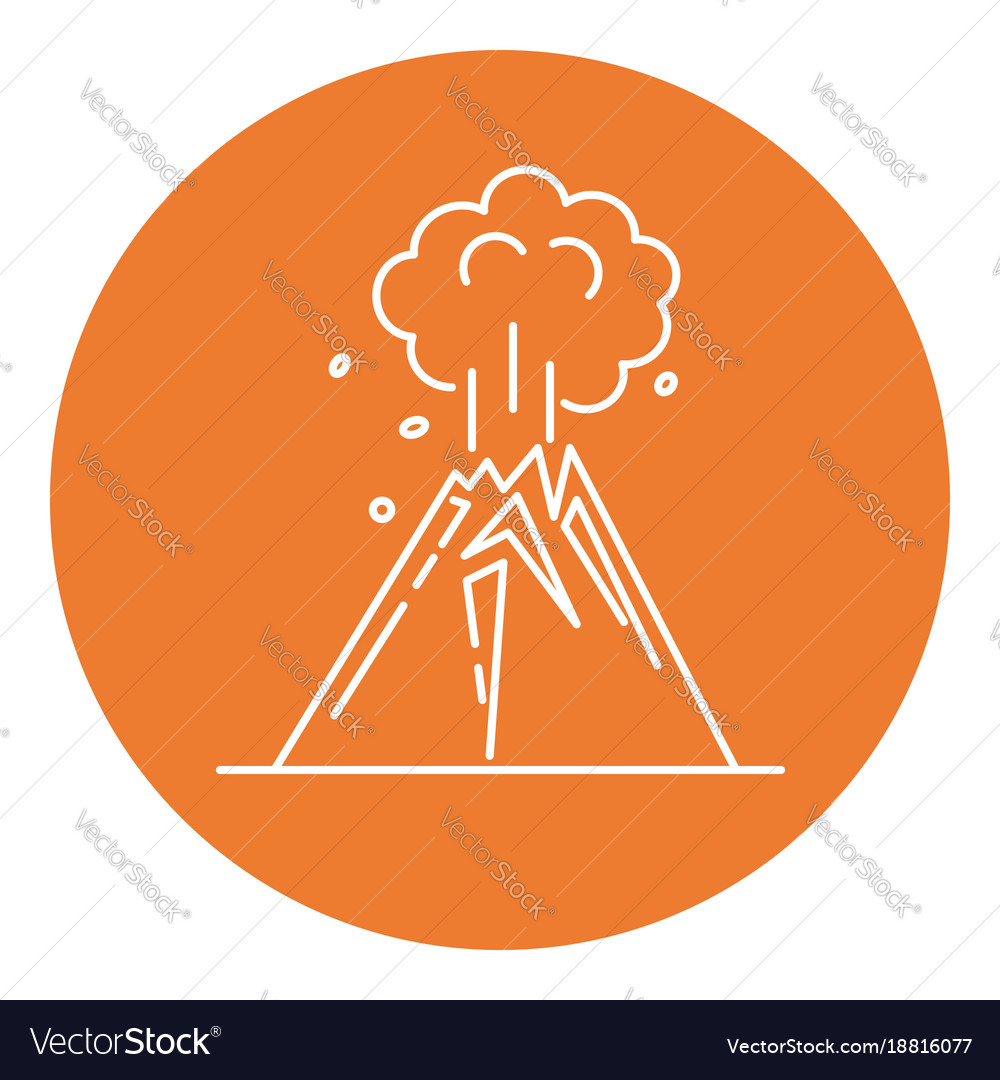 Volcano eruption icon in thin line style Vector Image Volcano eruption icon in thin line style Vector Image