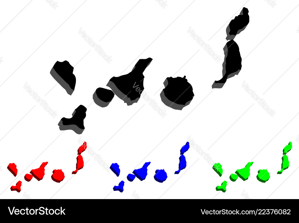 3d map of canary islands Royalty Free Vector Image