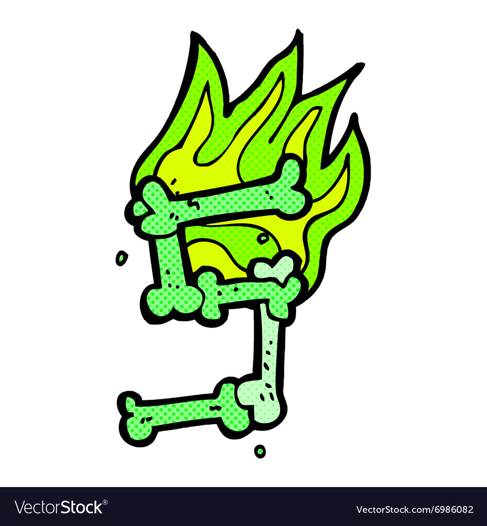 Comic cartoon halloween bone number Royalty Free Vector