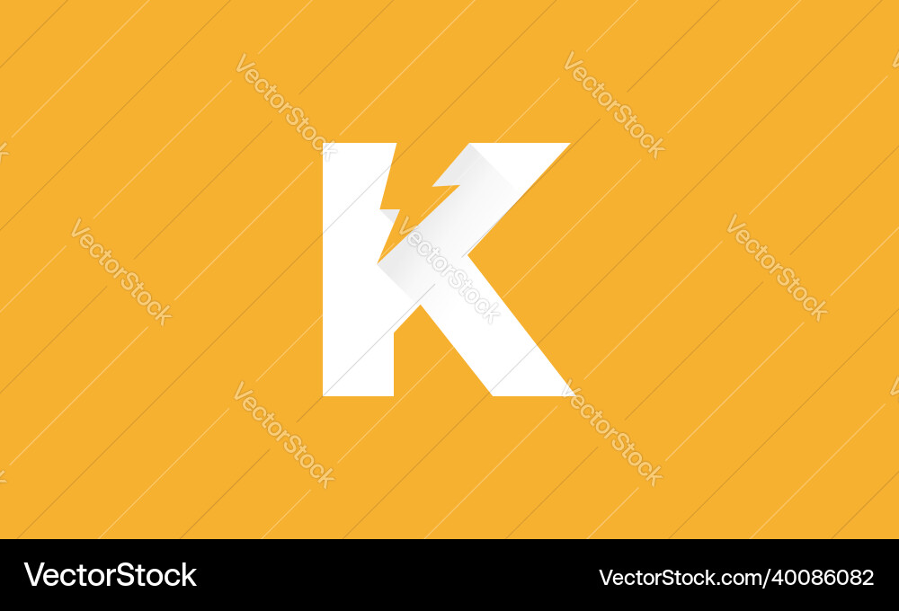 Energy letter k logo with lightning Royalty Free Vector