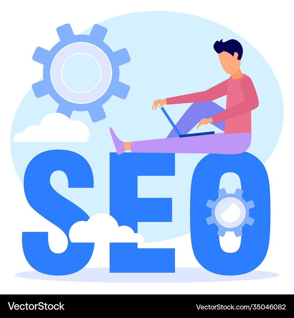 Graphic cartoon character seo Royalty Free Vector Image