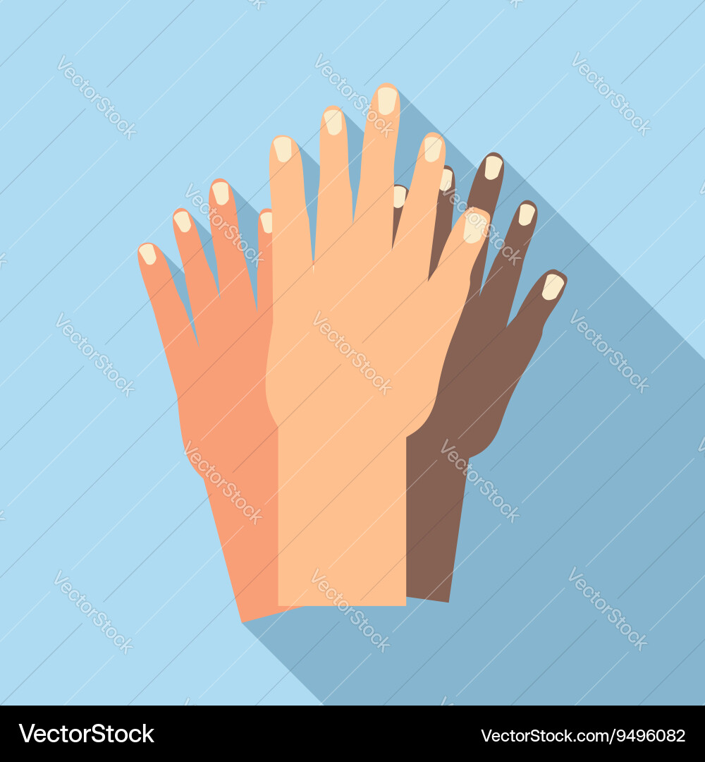 Hands of people different nationalities icon Vector Image