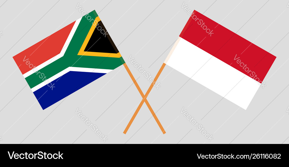 Indonesian and south african flags Royalty Free Vector Image