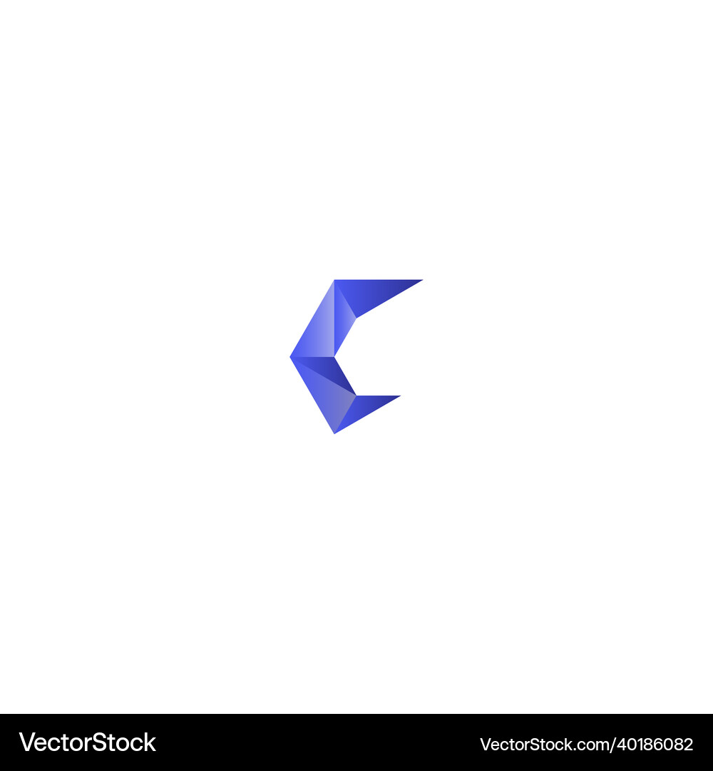 Logo or icon or symbol c crystal Royalty Free Vector Image