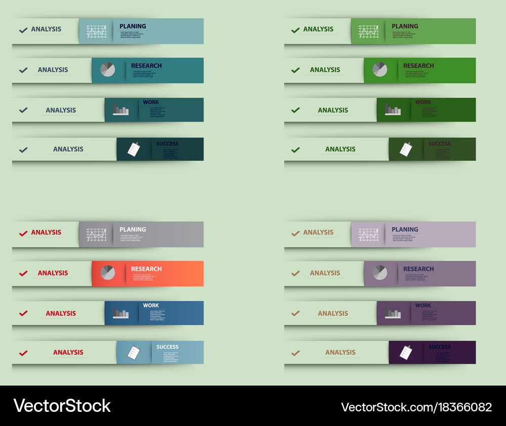 Modern strips infographics different options Vector Image