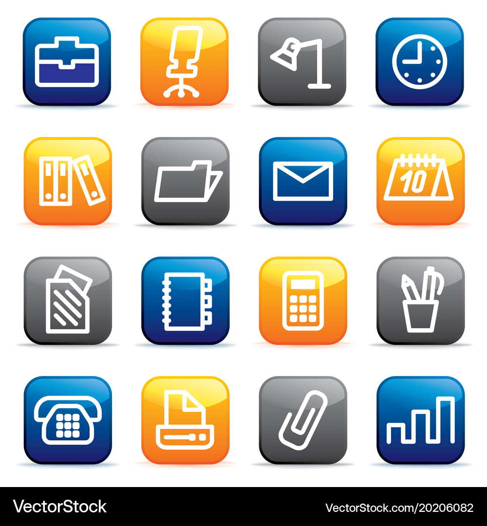 Office and business icons Royalty Free Vector Image