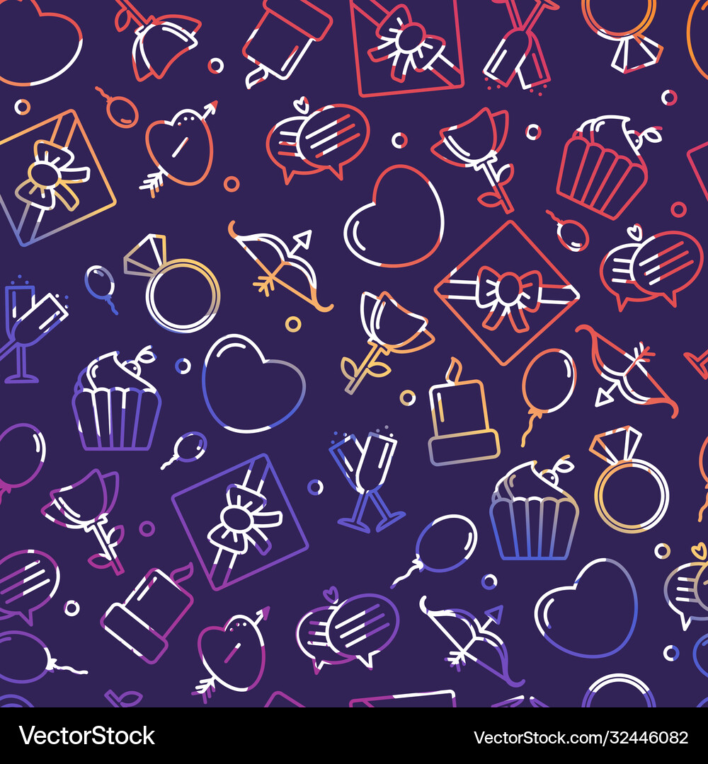 Seamless pattern with heart and other signs Vector Image