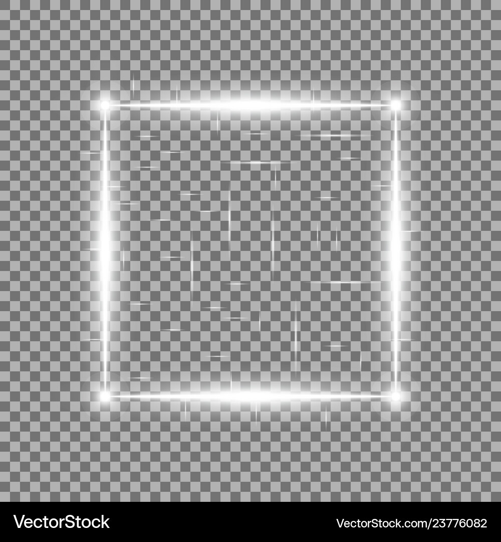 Square with light effects laser sparks white color